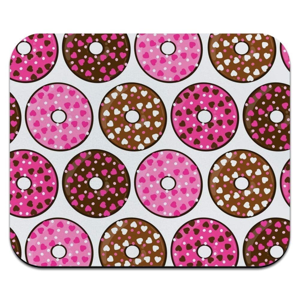 Chocolate Donuts with Heart Sprinkles Pattern Low Profile Thin Mouse ...