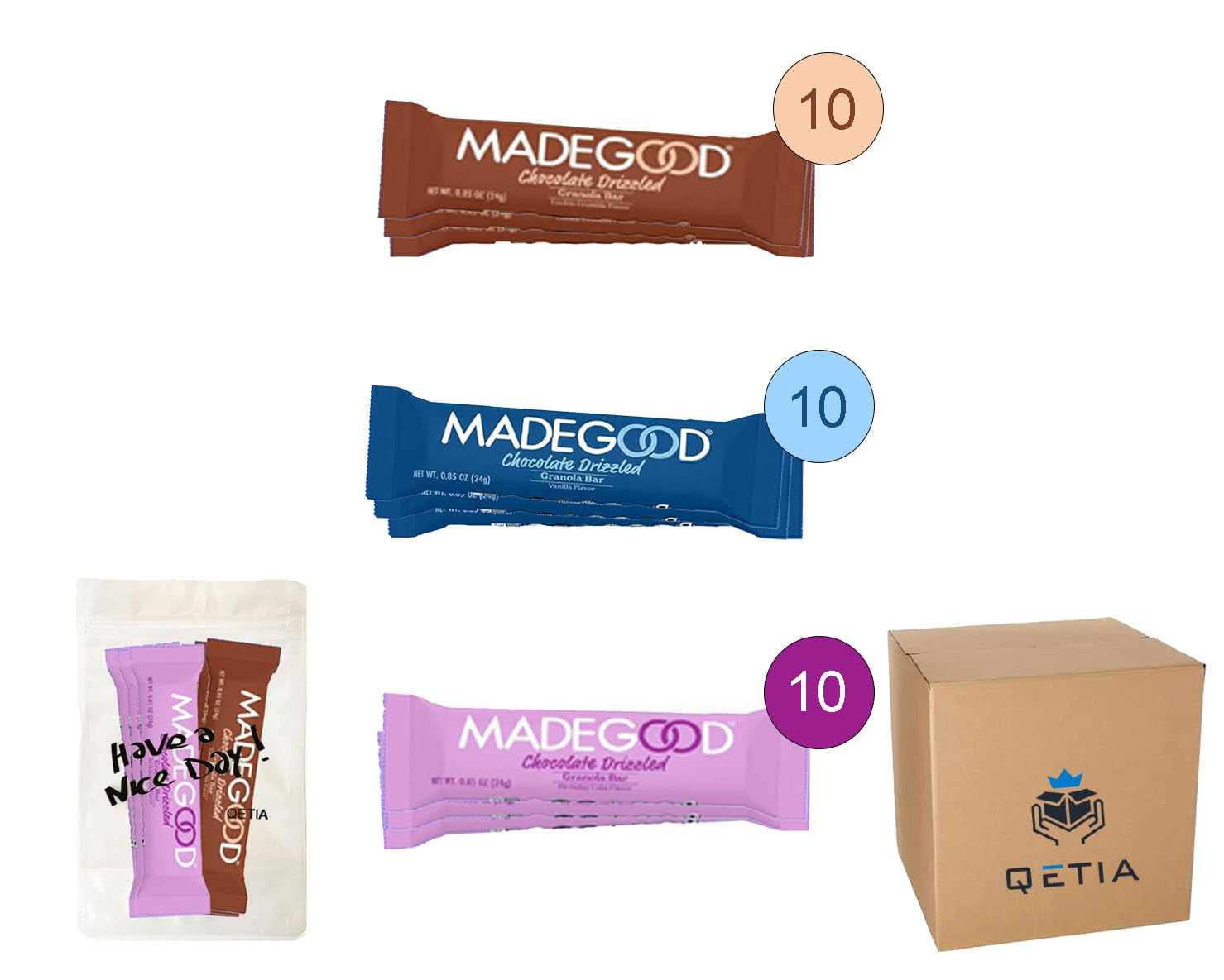 Chocolate Drizzled Variety Pack Granola Bars Assortment of all 3 ...