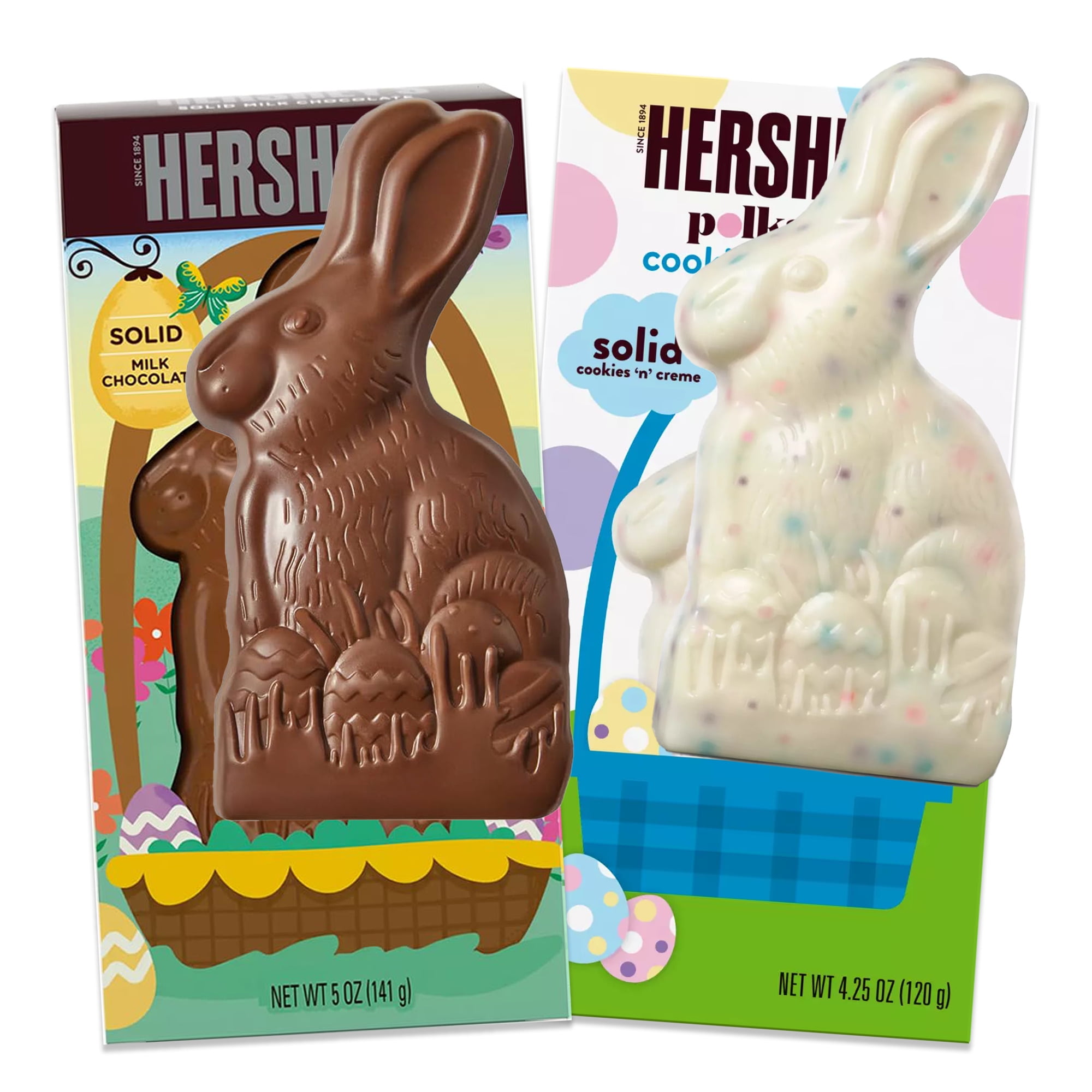 Easter Chocolate Bunny Variety 2 Pack- Includes1 Chocolate and 1 Polka ...
