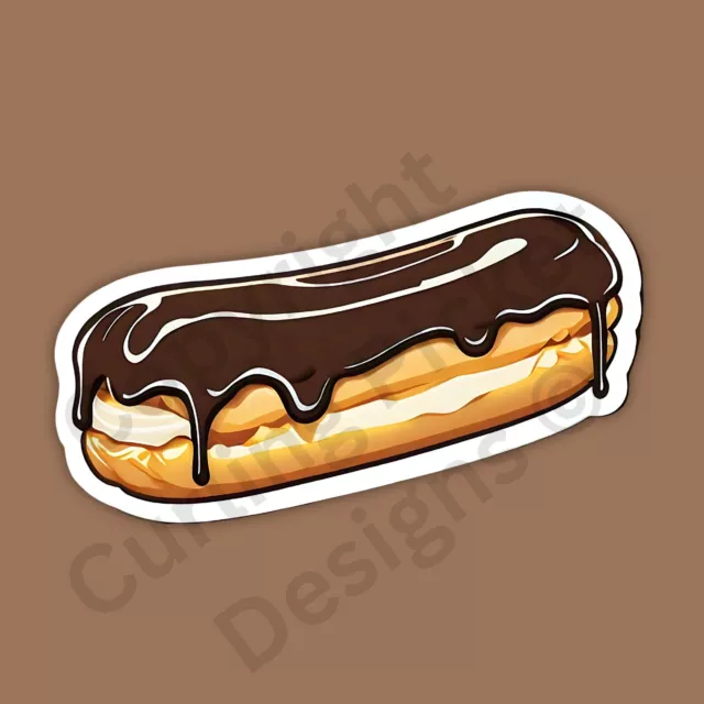 Chocolate Eclair Pastry Bakery Bake Food Dessert Delicious Sticker ...