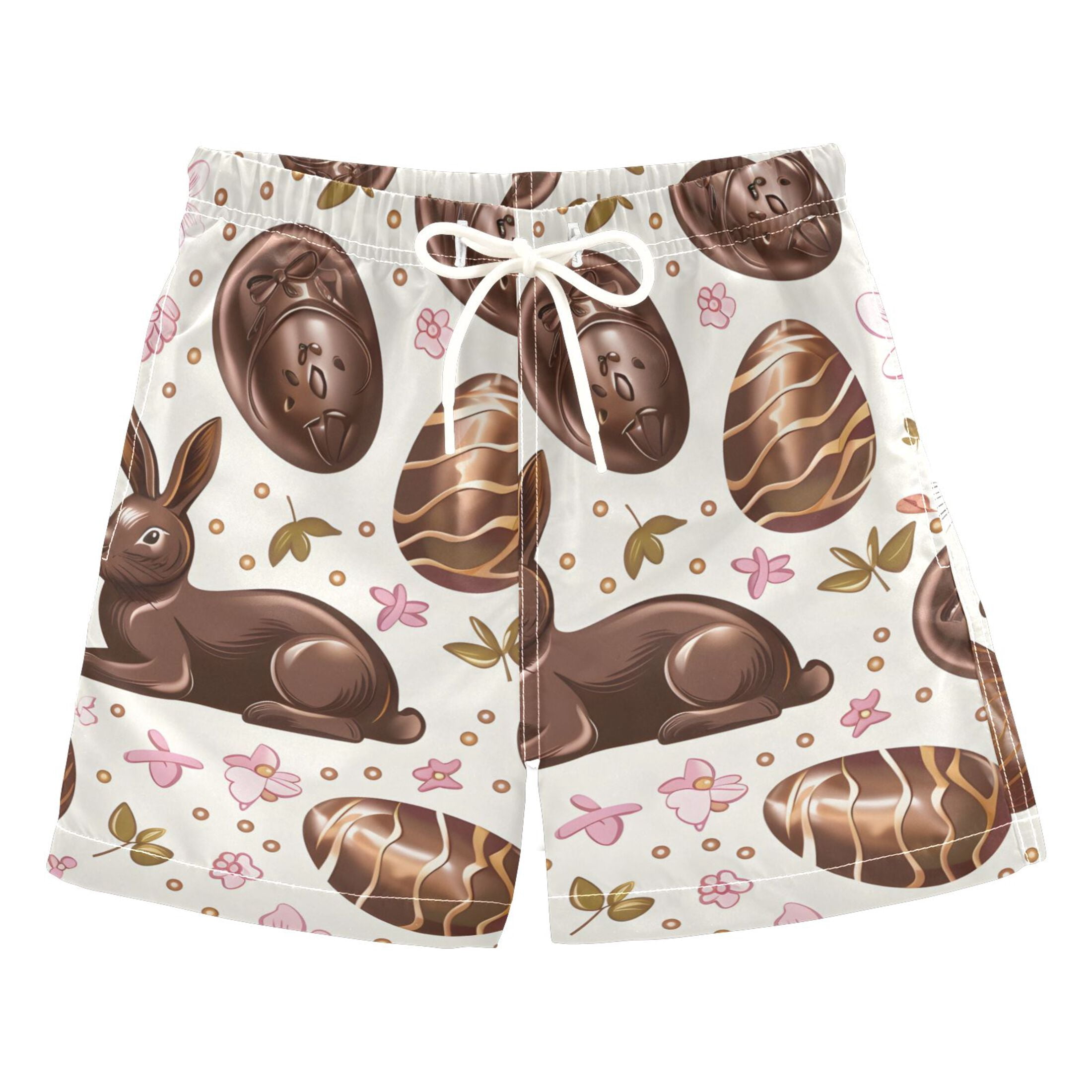 Chocolate Eggs and Rabbits Boys' Swim Trunks Board Shorts Beach Pants ...