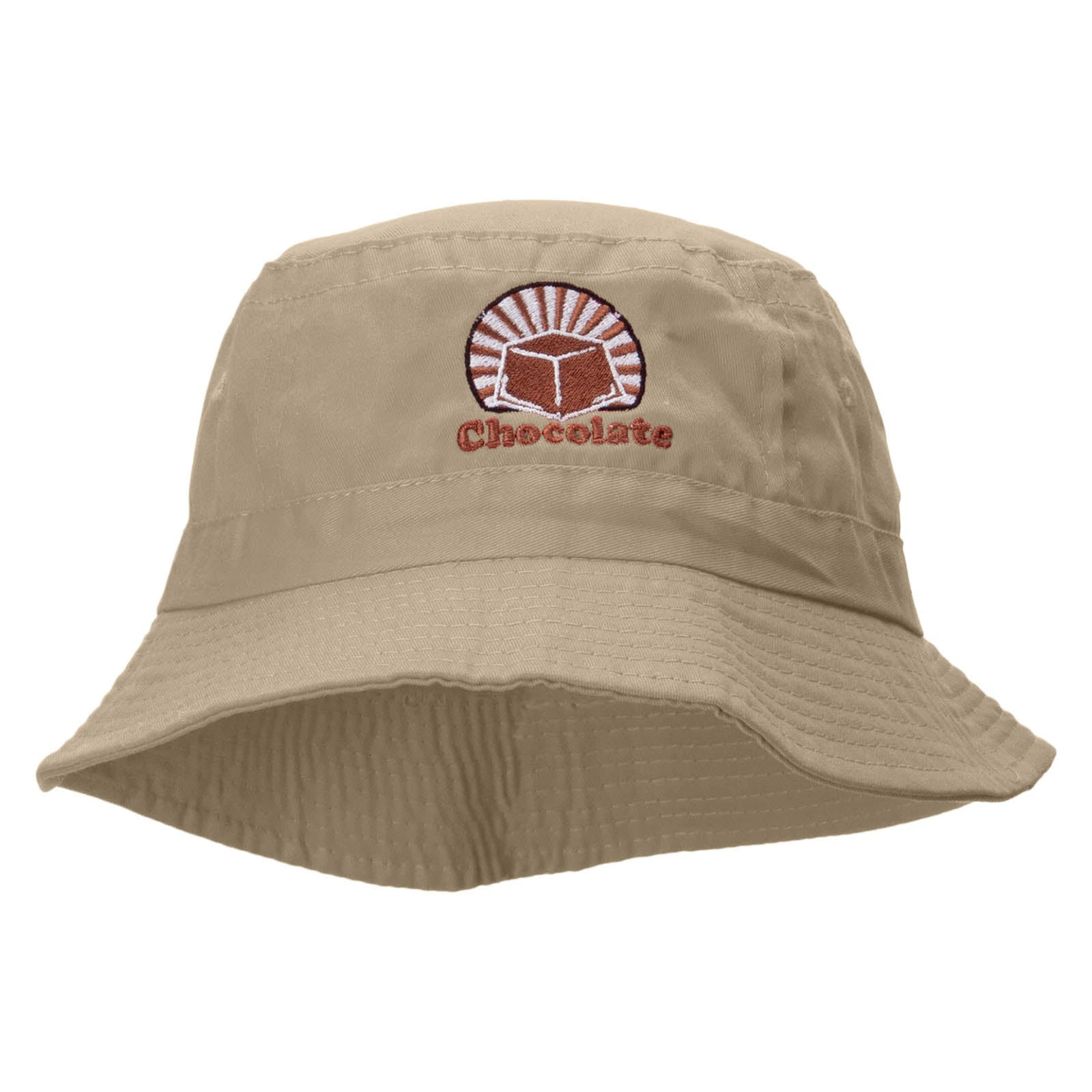Chocolate Embroidered Bucket Hat - Khaki OSFM - Walmart.com