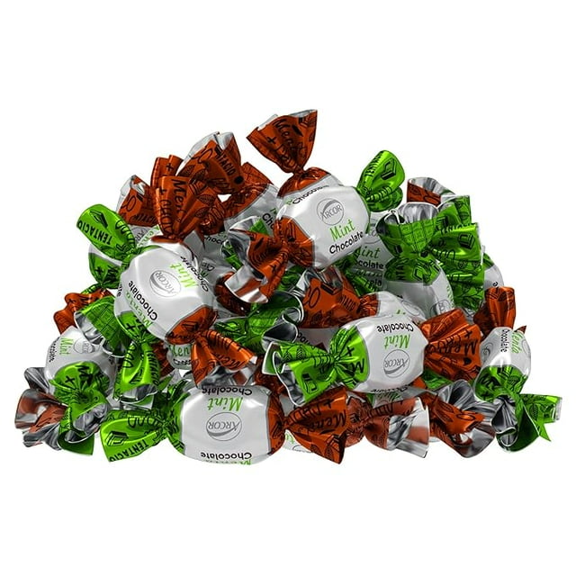 Chocolate Filled Mints, 1 Pound Bulk Candy (Approx. 75 pcs.), Chocolate ...