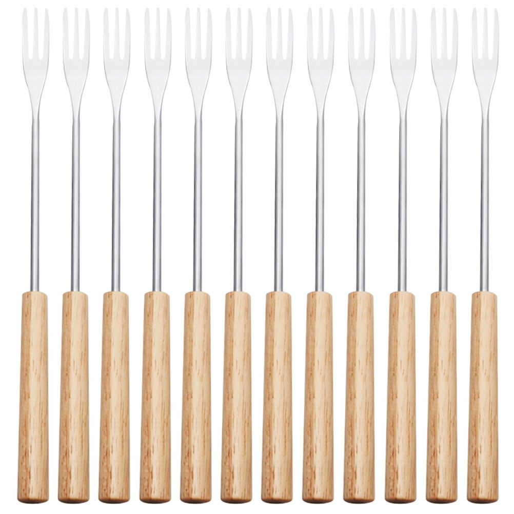 12 Pcs Chocolate Fondue Fork Bbq Cheese Forks Fruit Household Cream ...