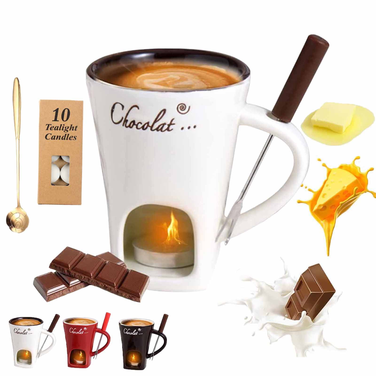 Chocolate Fondue Mug, 2026 New Chocolate Melting Cup With 10 Candles ...