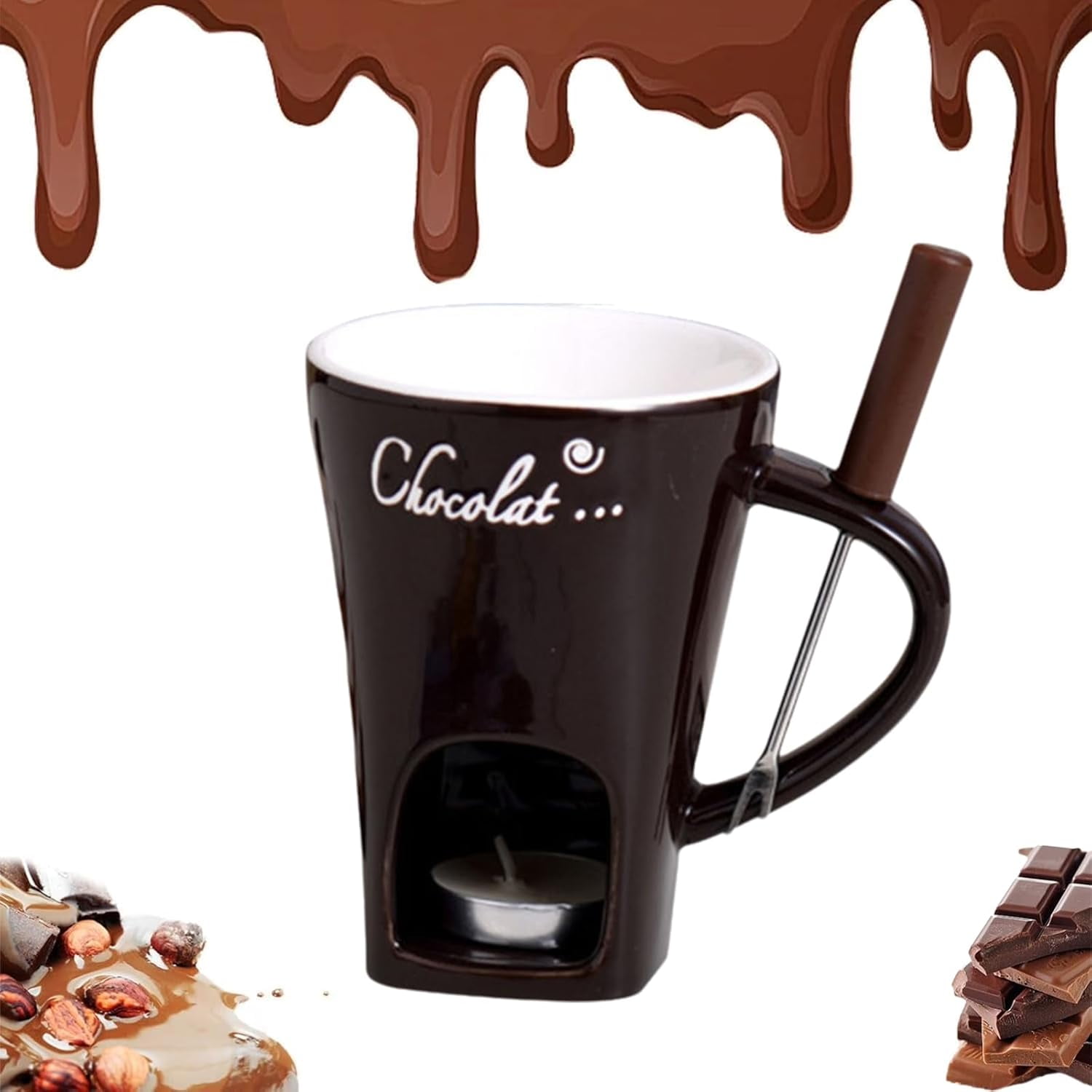 Chocolate Fondue Mug, 2026 New Chocolate Melting Cup with Forks ...
