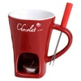 Chocolate Fondue Mug, Mini Ceramic Chocolate Melting Mug with Fork ...