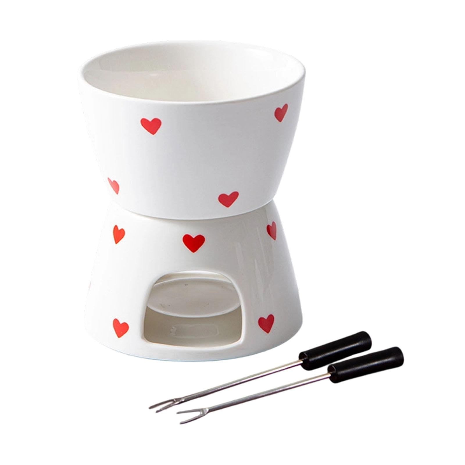 Chocolate Fondue Pot Ceramic Melting Mug Tea Light Holder for Holiday ...
