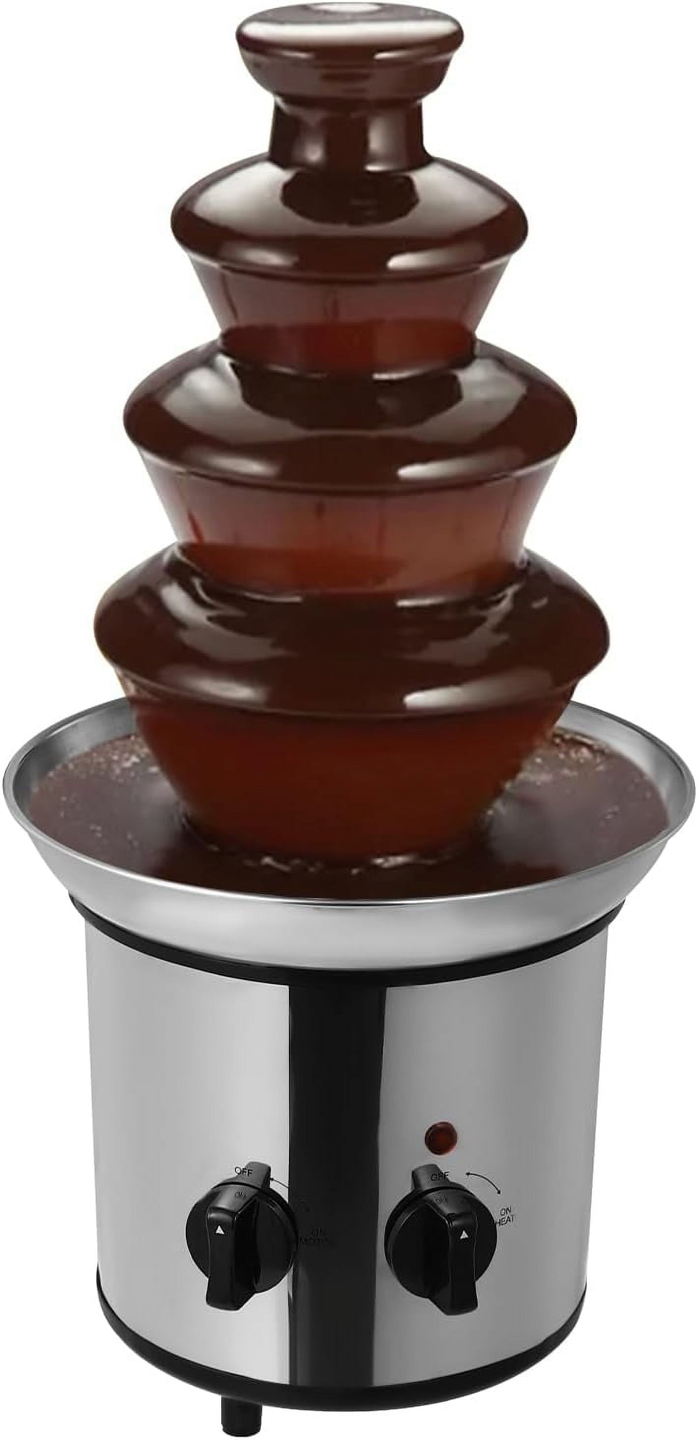 Chocolate Fountain, 4Tier Fondue Cheese Melting Machine Stainless Steel ...