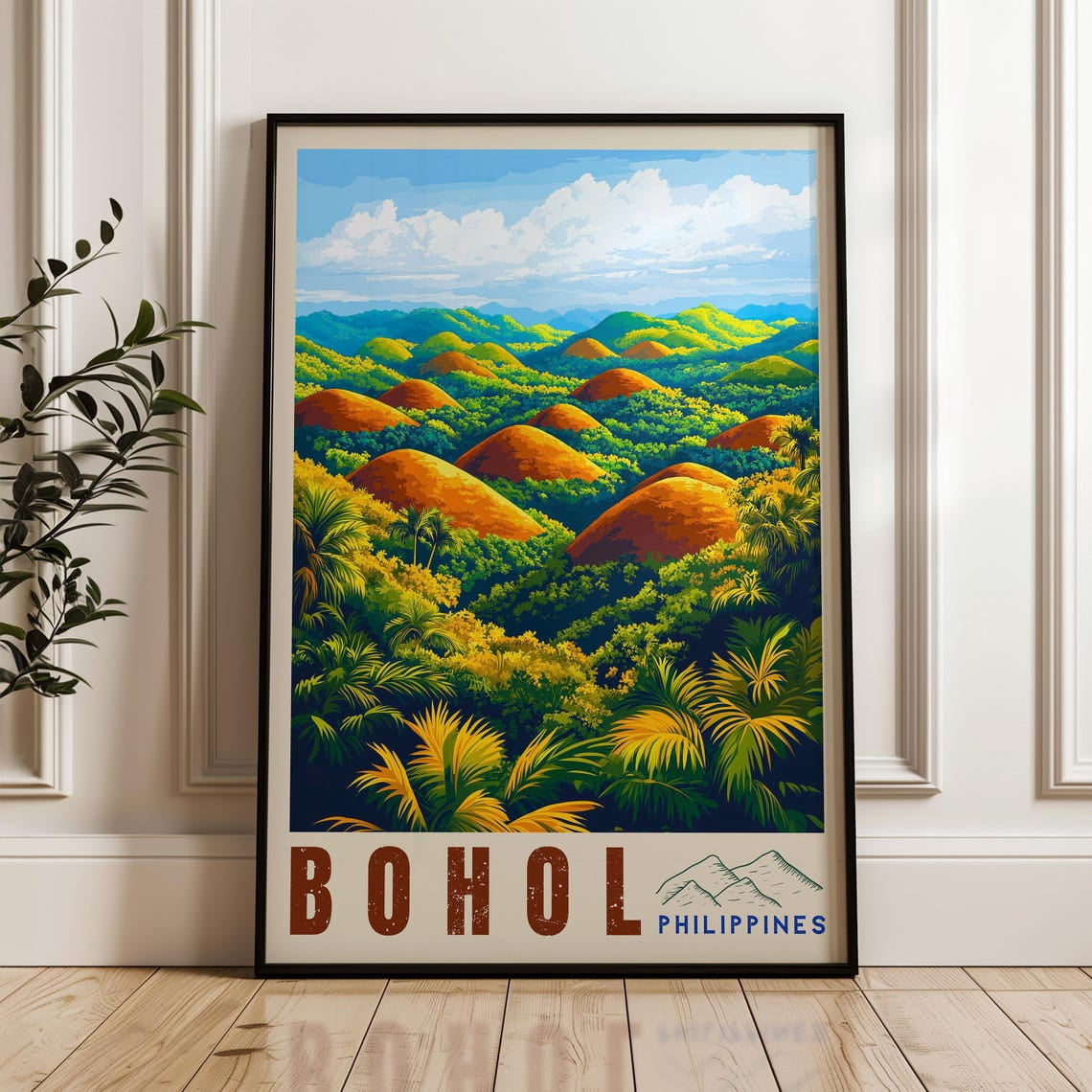 Chocolate Hills Philippines Travel Print, Bohol Island Art Print ...