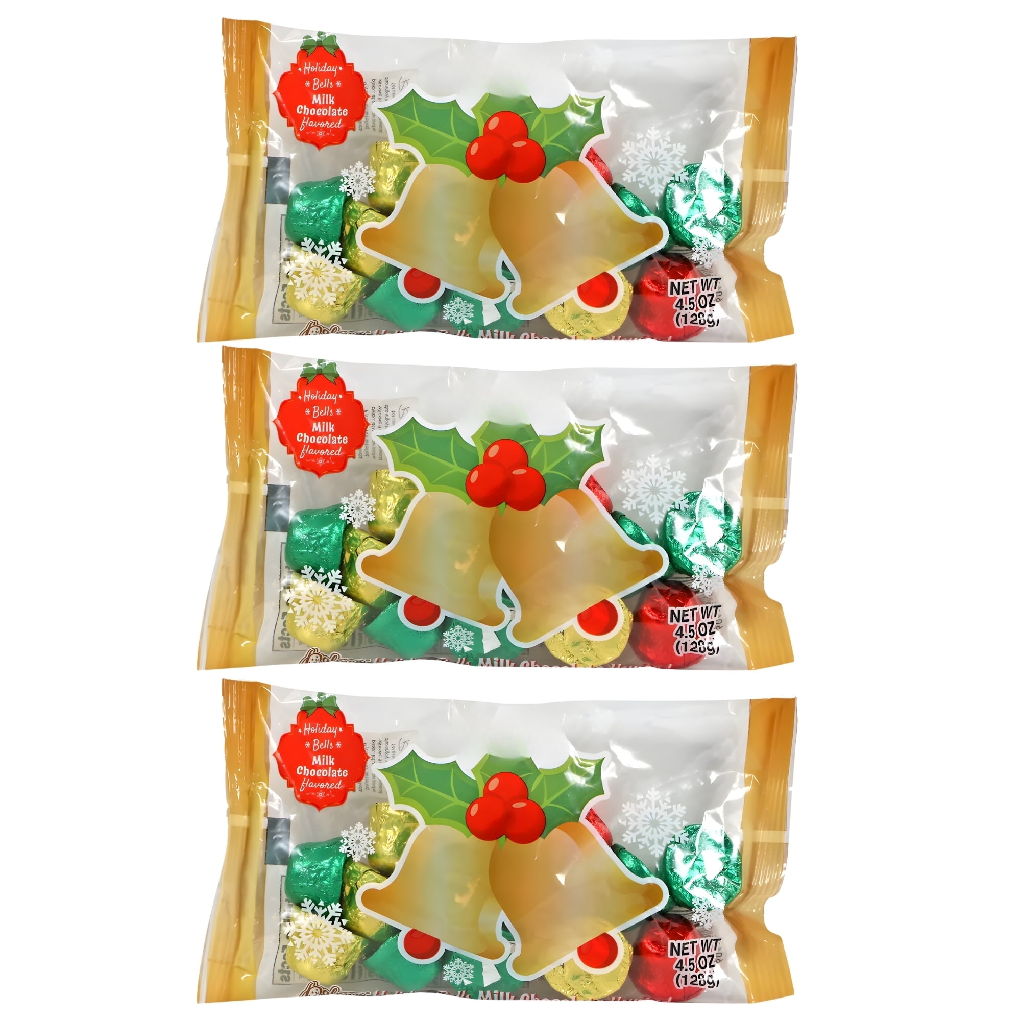 Chocolate Holiday Candies, 4.5 oz Each, Individually Wrapped (3-Pack ...