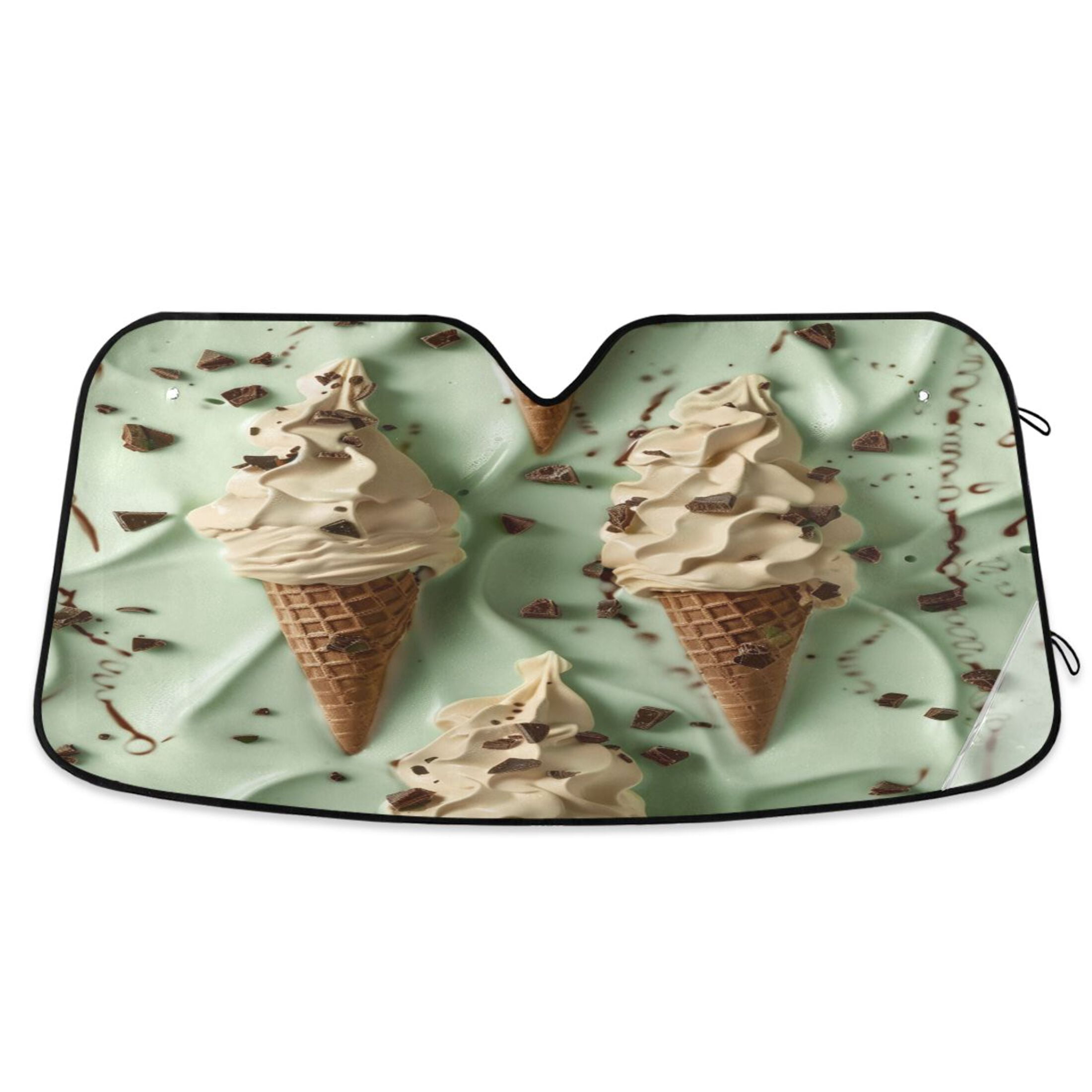 Chocolate Ice Cream Cones Windshield Sun Shade Automobile Visor ...