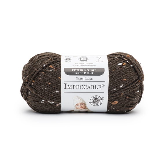Loops & Threads Chocolate Impeccable Tweed Yarn - Medium Weight Yarn ...