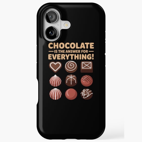 Chocolate Is The Answer For Everything Quote iPhone Case 17 16 15 14 13 ...