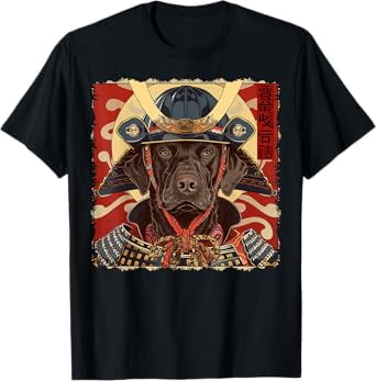 Chocolate Lab Labrador Retriever Dog Japanese Art Samurai T-Shirt ...