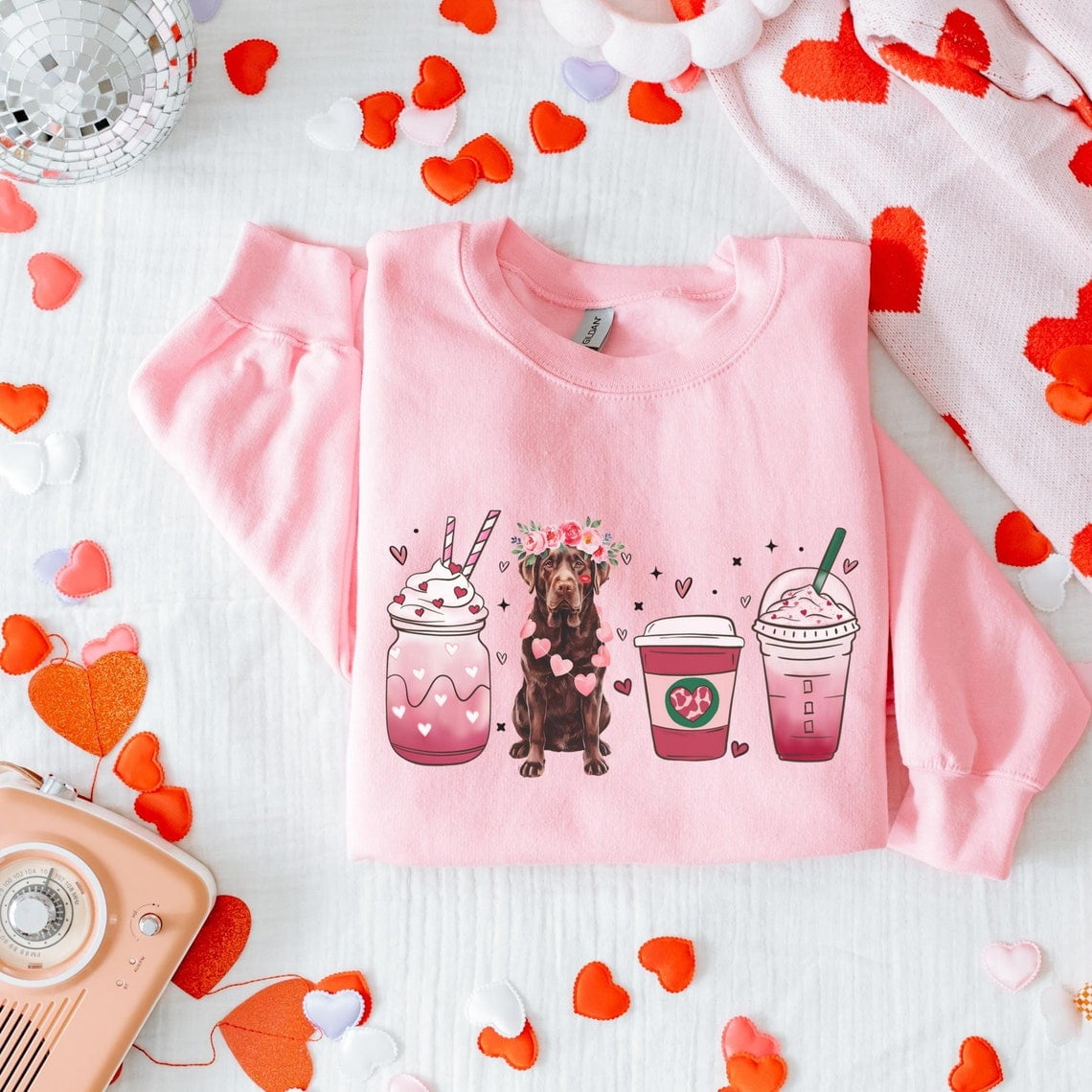 Chocolate Lab Valentines Day Sweatshirt, Coffee Lover Chocolate ...