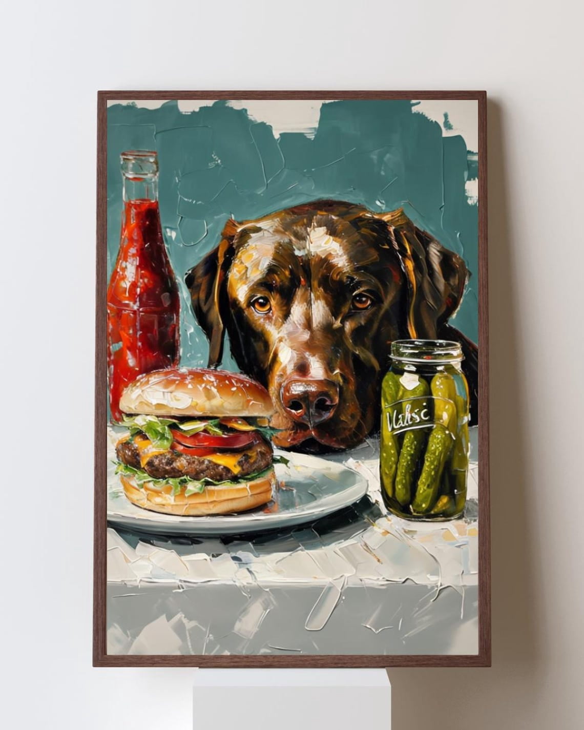 Chocolate Lab and Burger Kitchen Retro Americana Food Labrador ...