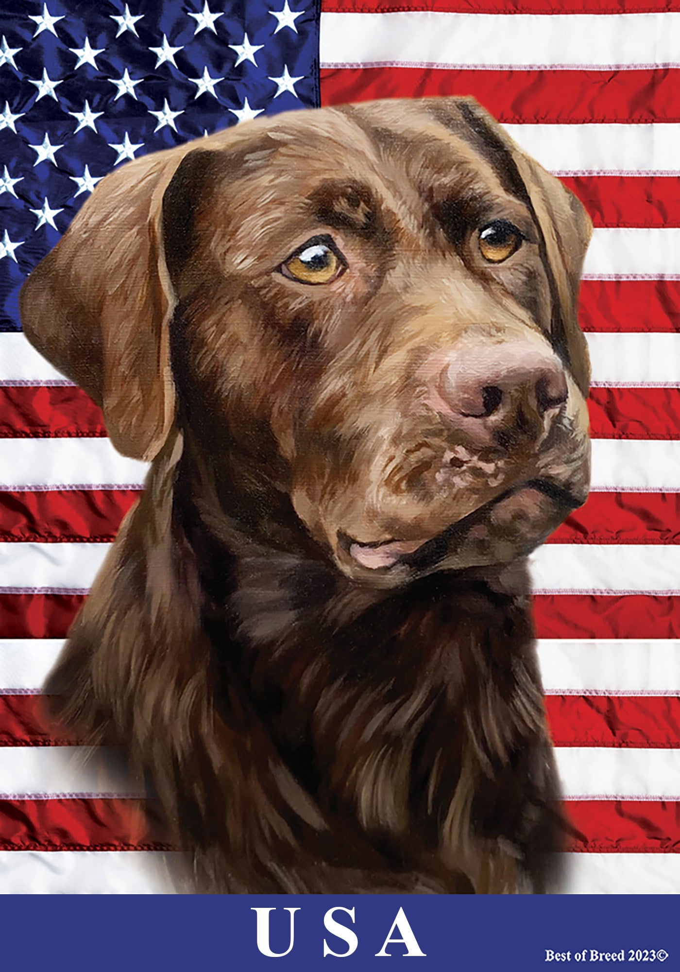 Chocolate Labrador - Best of Breed All-American II House Flag is 28" x ...