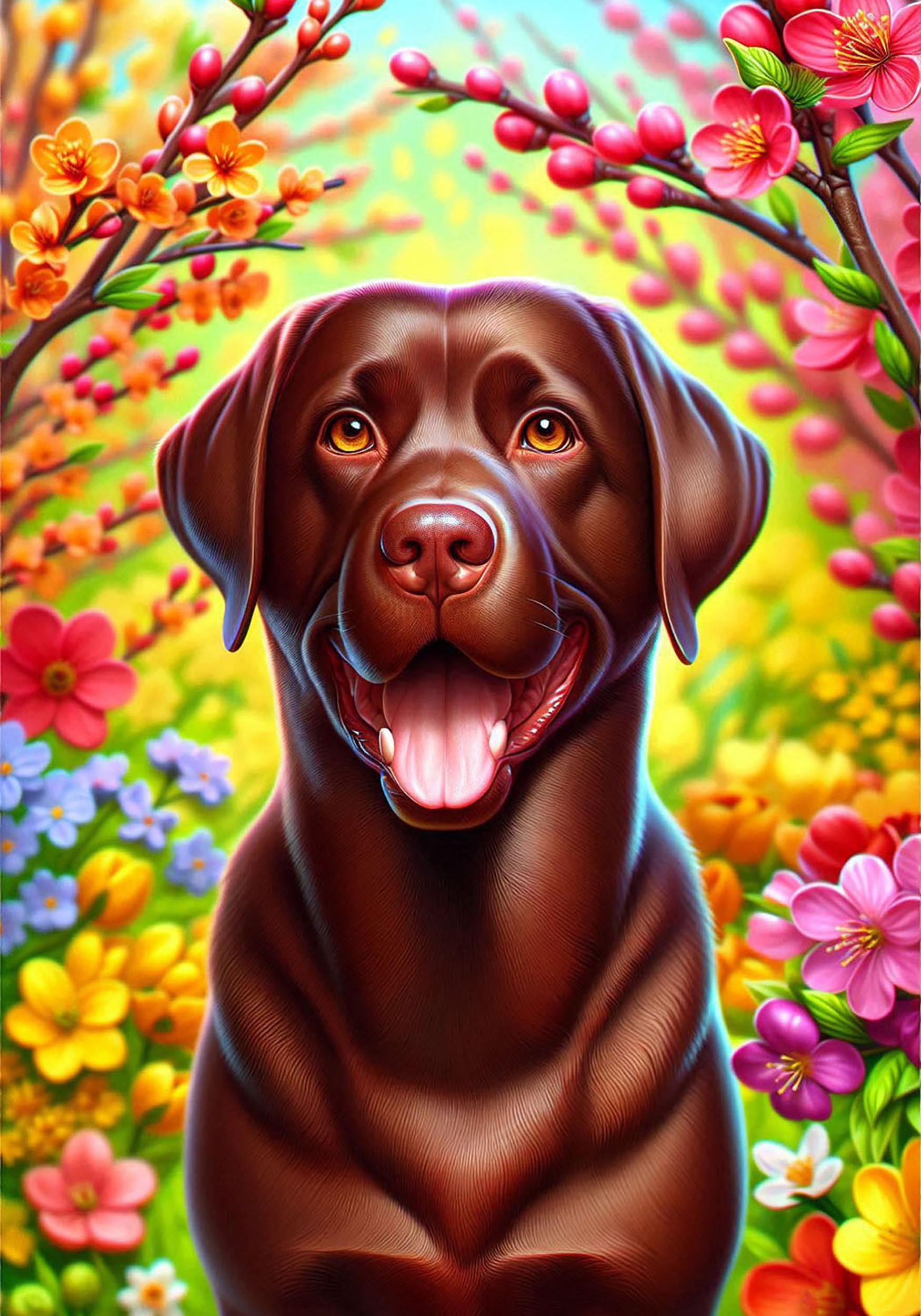 Chocolate Labrador - Best of Breed DCR Spring II Outdoor Garden Flag ...