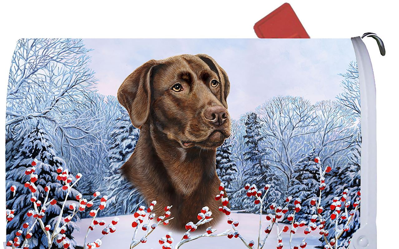 Chocolate Labrador - Best of Breed Dog Breed Winter Berries Mail Box ...