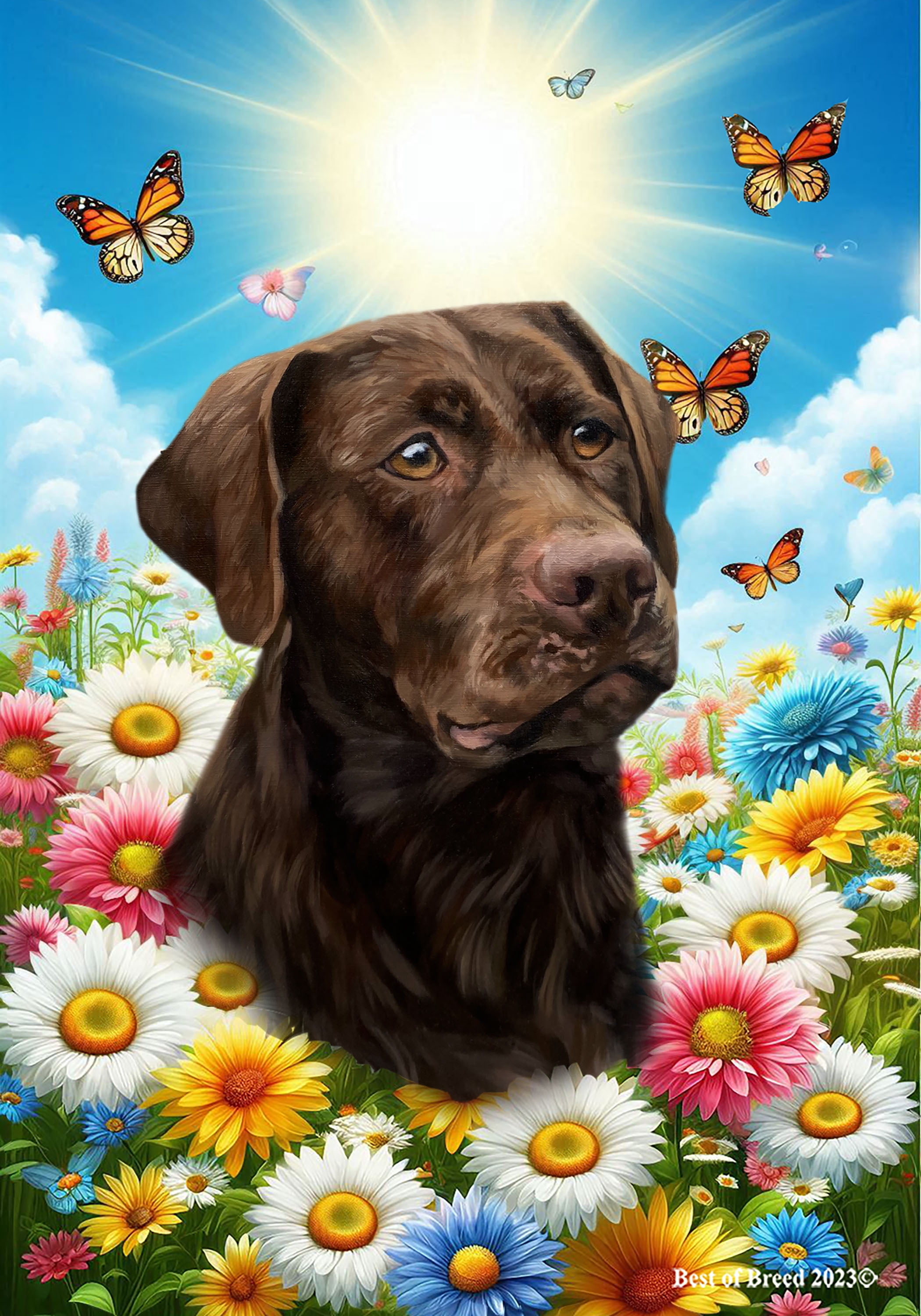 Chocolate Labrador - Best of Breed Summer Butterflies Outdoor Garden ...