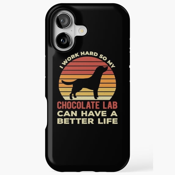 Chocolate Labrador Dog Face Portrait Art iPhone Case 11 through 17 Pro ...