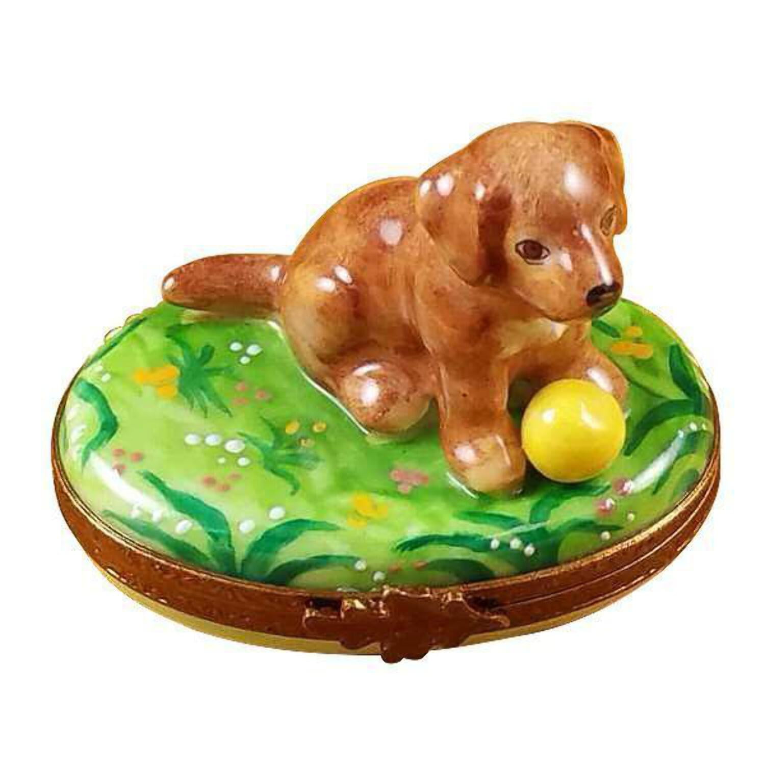 Chocolate Labrador Dog Lab Limoges Box Porcelain Figurine - Walmart.com