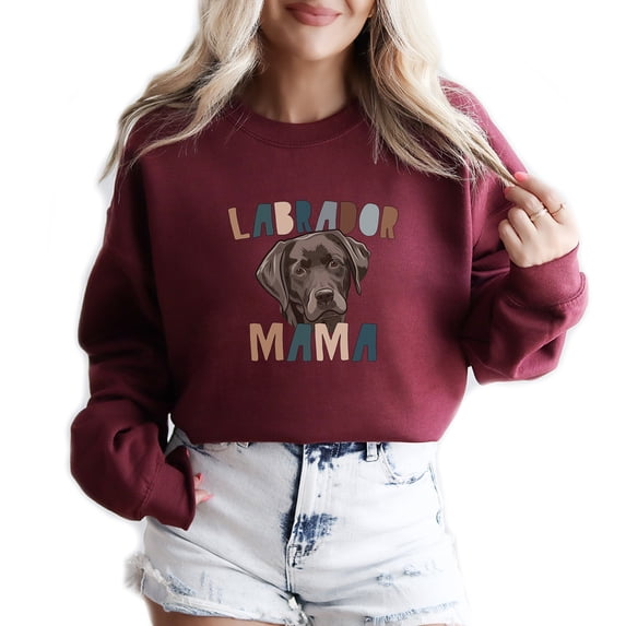 Chocolate Labrador Dog Mom Animal Lover Sweatshirt Women Cute Fur Mama ...
