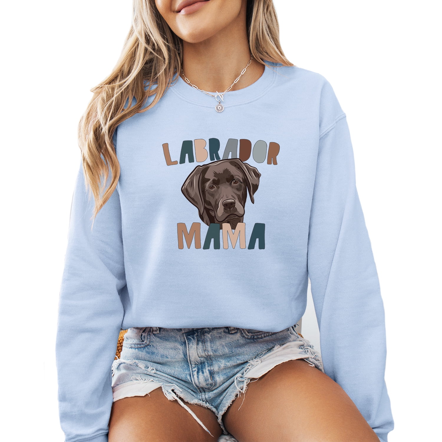 Chocolate Labrador Dog Mom Animal Lover Sweatshirt Women Cute Fur Mama ...