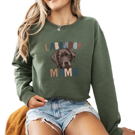 Chocolate Labrador Dog Mom Animal Lover Sweatshirt Women Cute Fur Mama ...