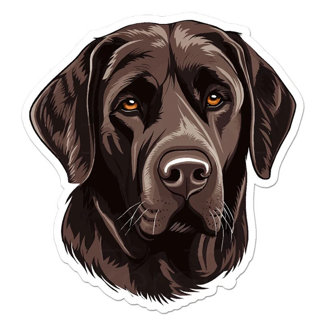 Chocolate Labrador Dog Sticker Indoor Outdoor Phone Decal Water Bottle ...