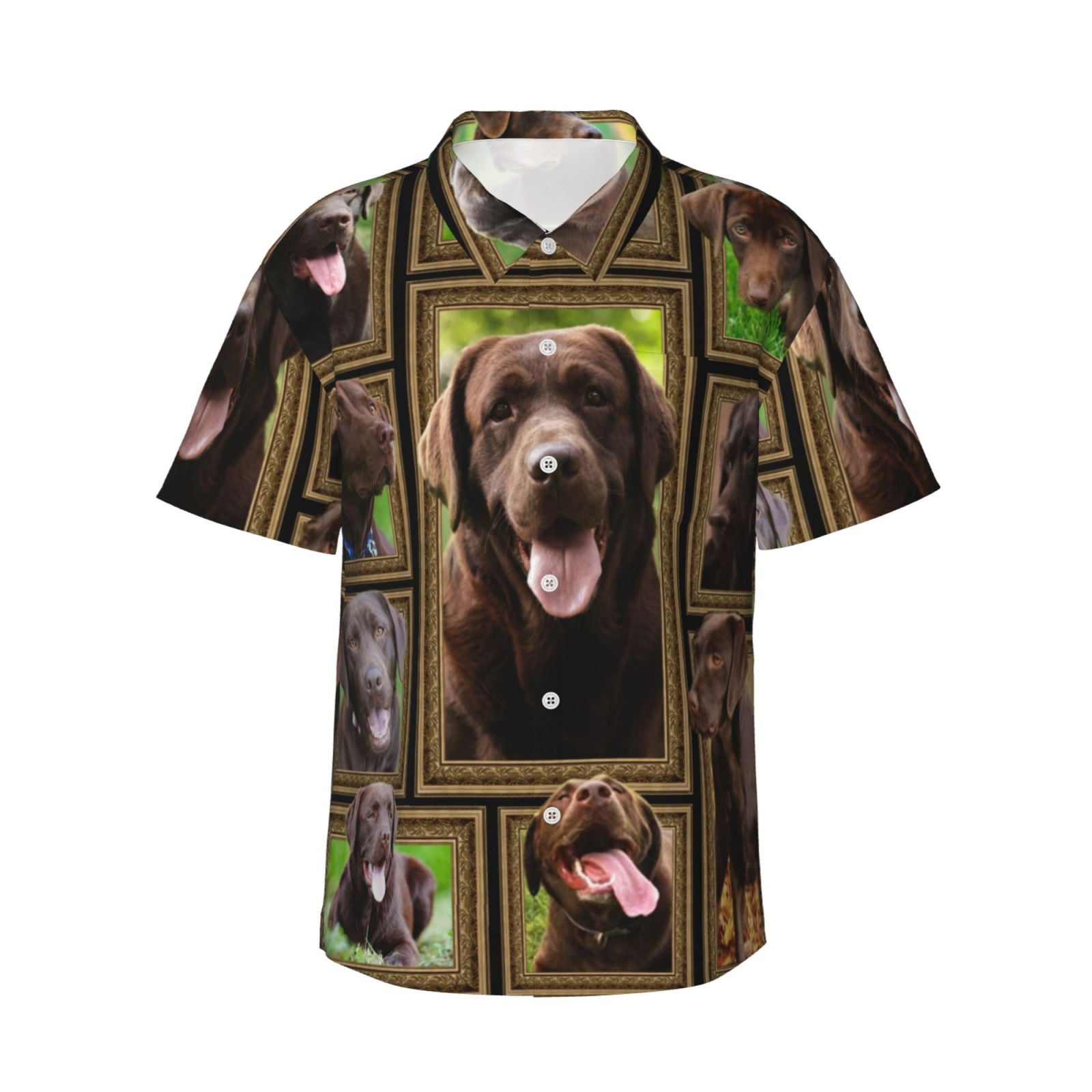 Chocolate Labrador Hawaiian Shirts For Men, Summer Short-Sleeve Relaxed ...