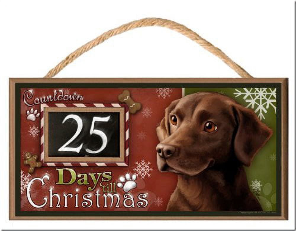 Chocolate Labrador "Holiday Countdown" Dog Sign / Plaque featuring the ...