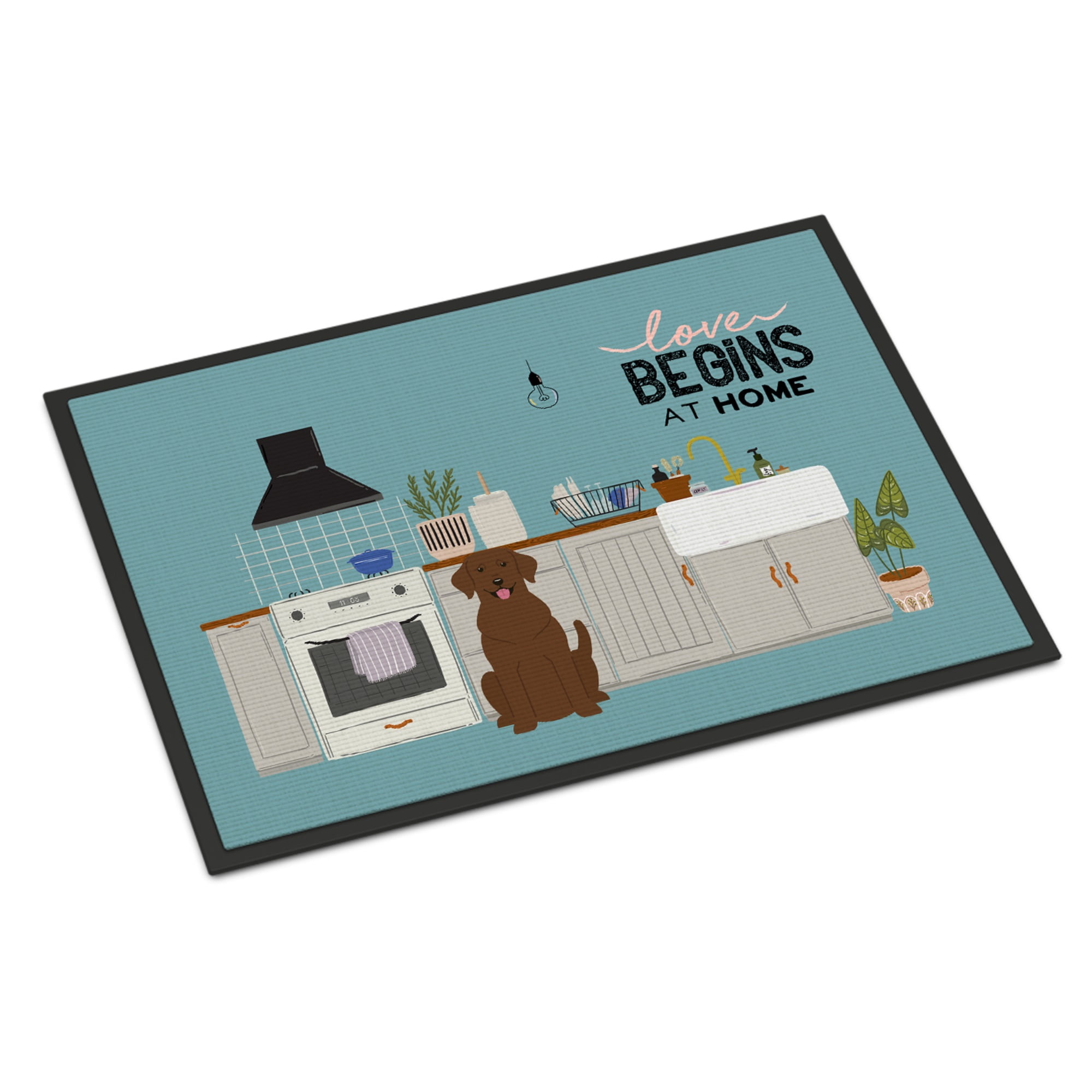 Chocolate Labrador Kitchen Scene Door Mat - Walmart.com
