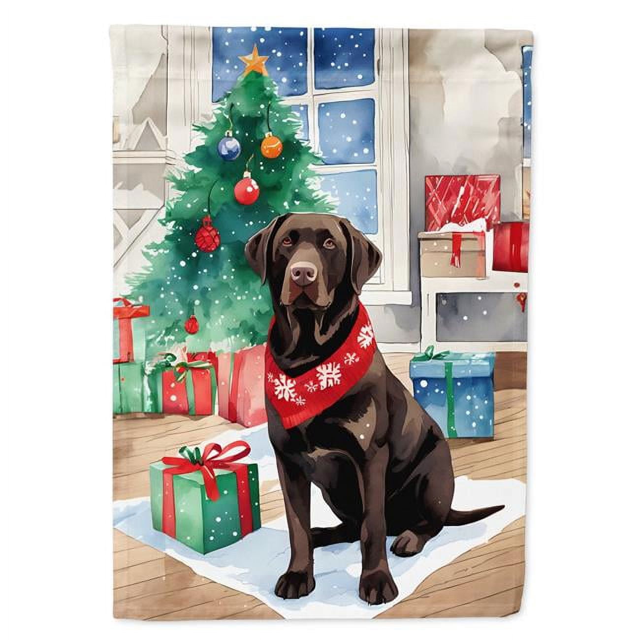 Chocolate Labrador Retriever Christmas House Flag 28 in x 40 in ...
