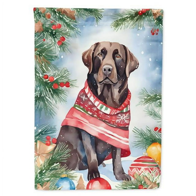 Chocolate Labrador Retriever Christmas House Flag - Walmart.com