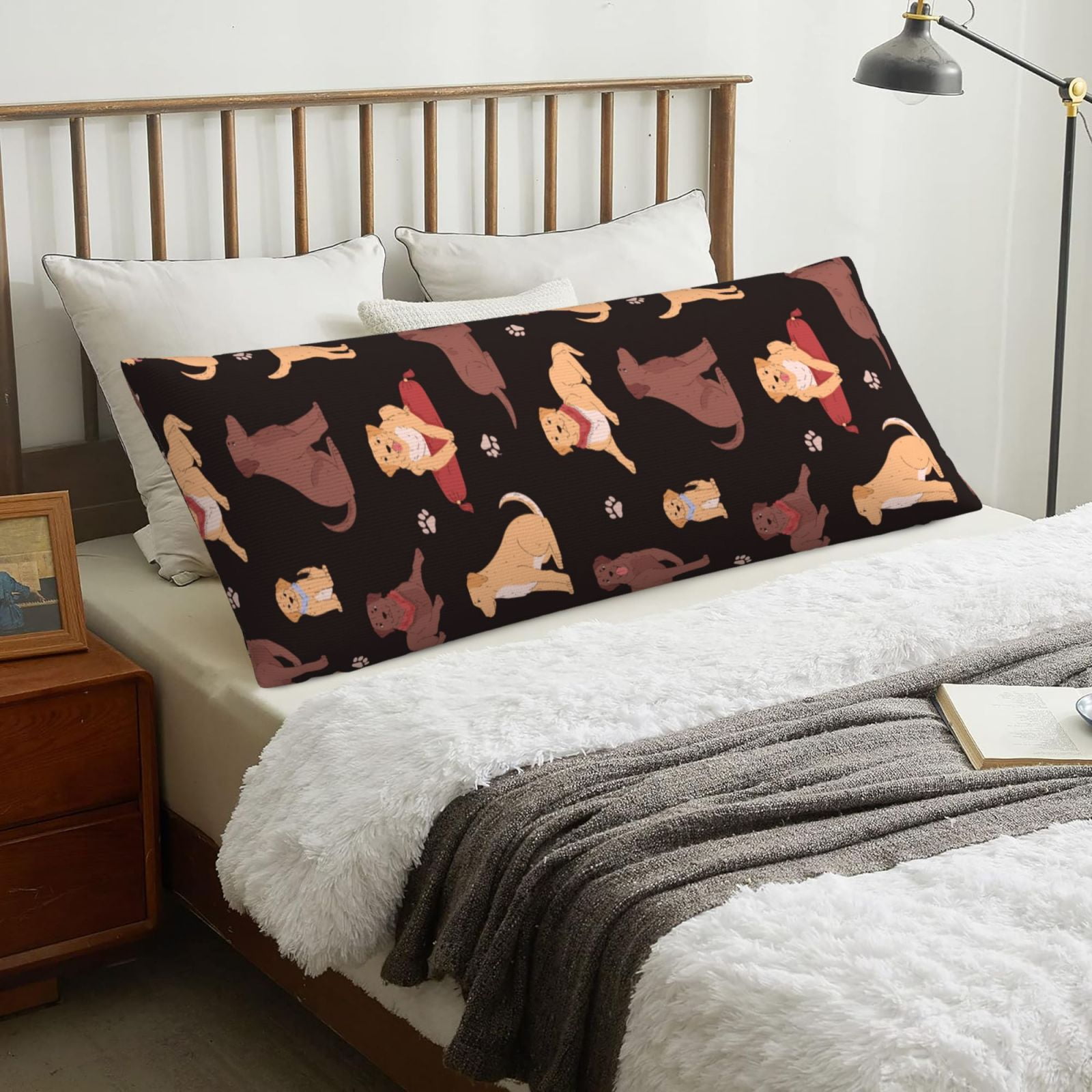 Chocolate Labrador Retriever Dog Body Pillow Cover, Long Pillow Cover ...
