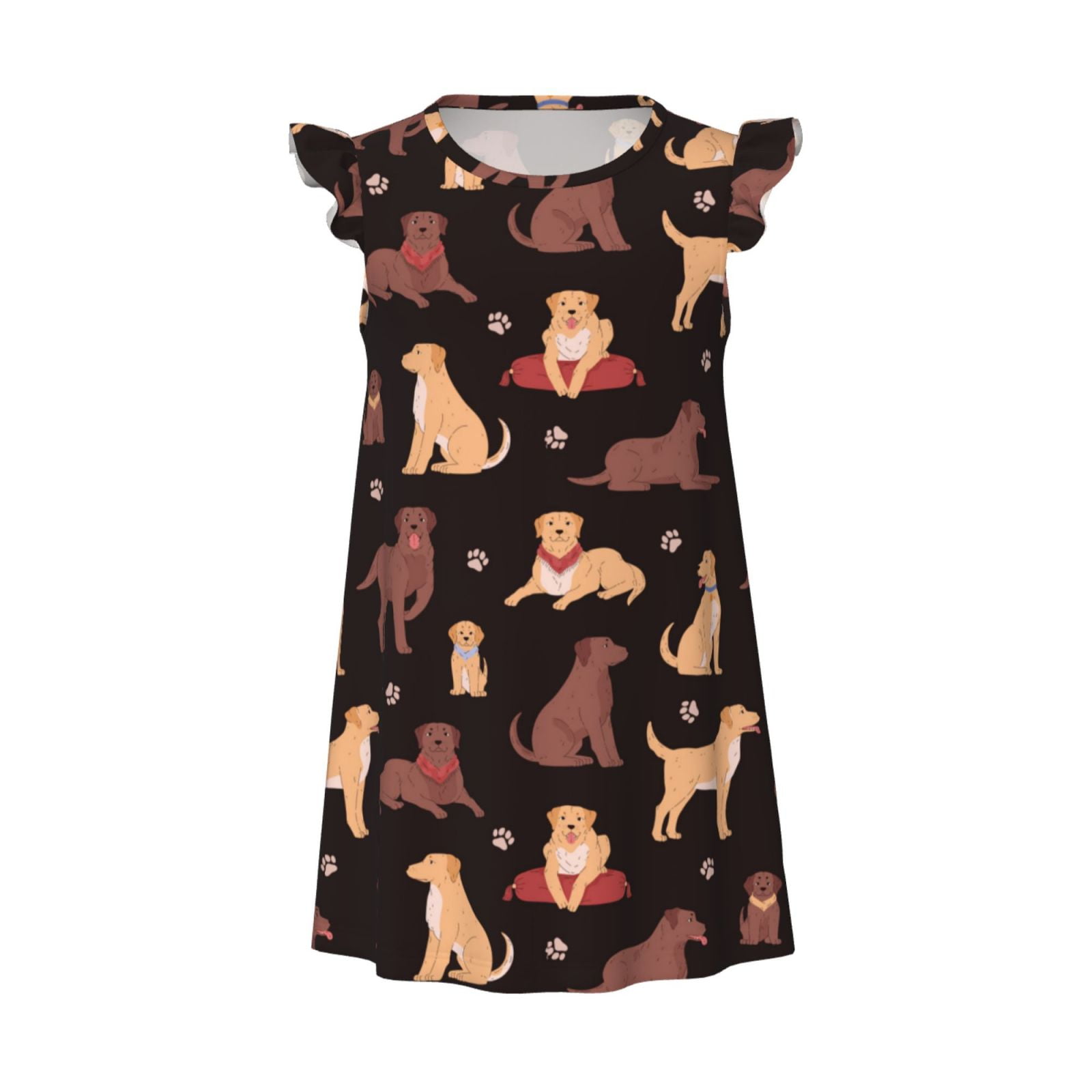 Chocolate Labrador Retriever Dog Girls Nightgowns, Short Sleeves ...
