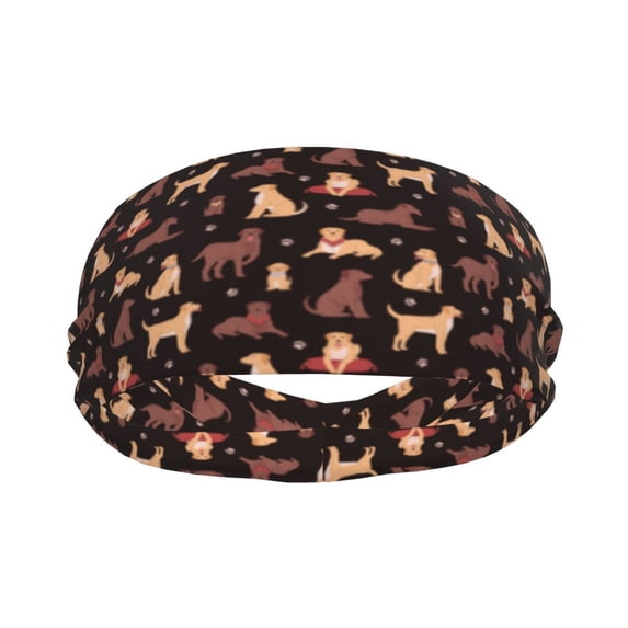 Chocolate Labrador Retriever Dog Headbands for Women/Men, Elastic Wide ...