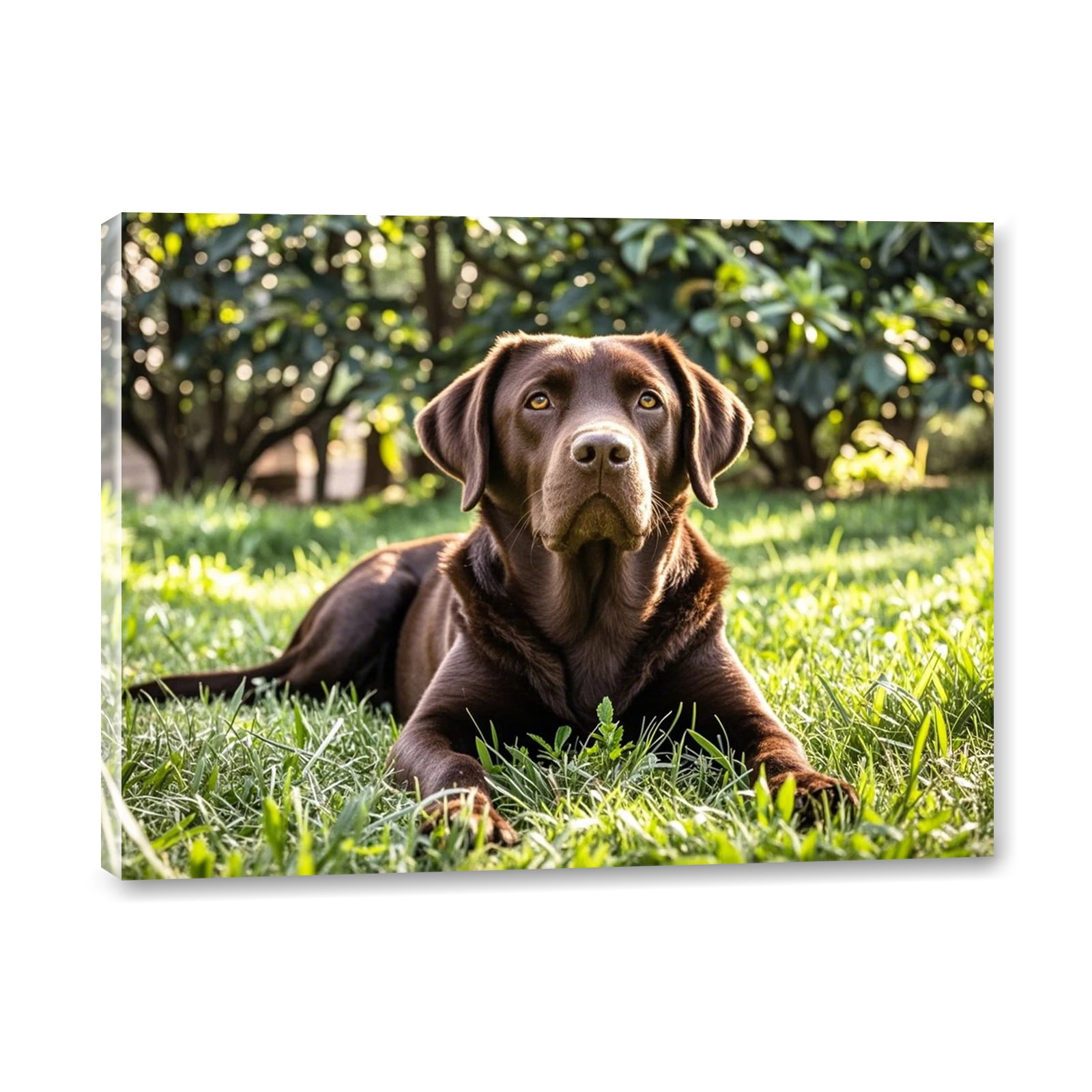 Chocolate Labrador Retriever Framed Canvas Wall Art Canvas Poster ...
