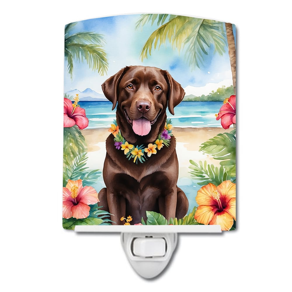 Chocolate Labrador Retriever Luau Ceramic Night Light 4 in x 6 in ...