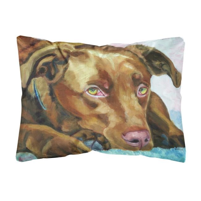 Chocolate Labrador Waiting Fabric Decorative Pillow - Walmart.com