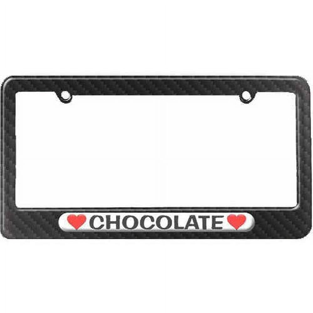 Chocolate Love with Hearts License Plate Tag Frame, Multiple Colors ...