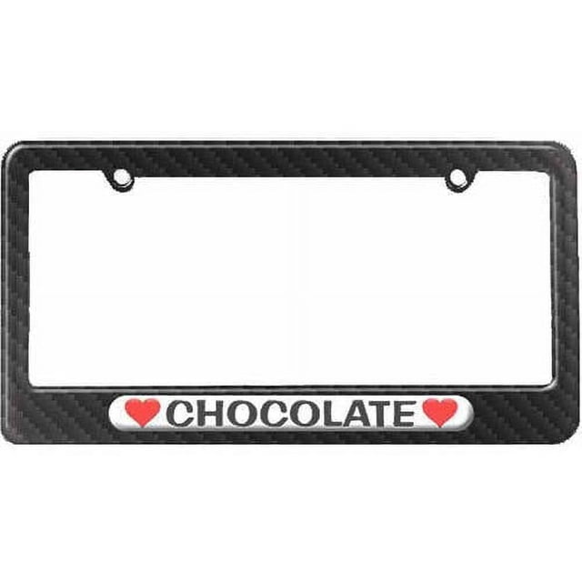 Chocolate Love with Hearts License Plate Tag Frame, Multiple Colors ...