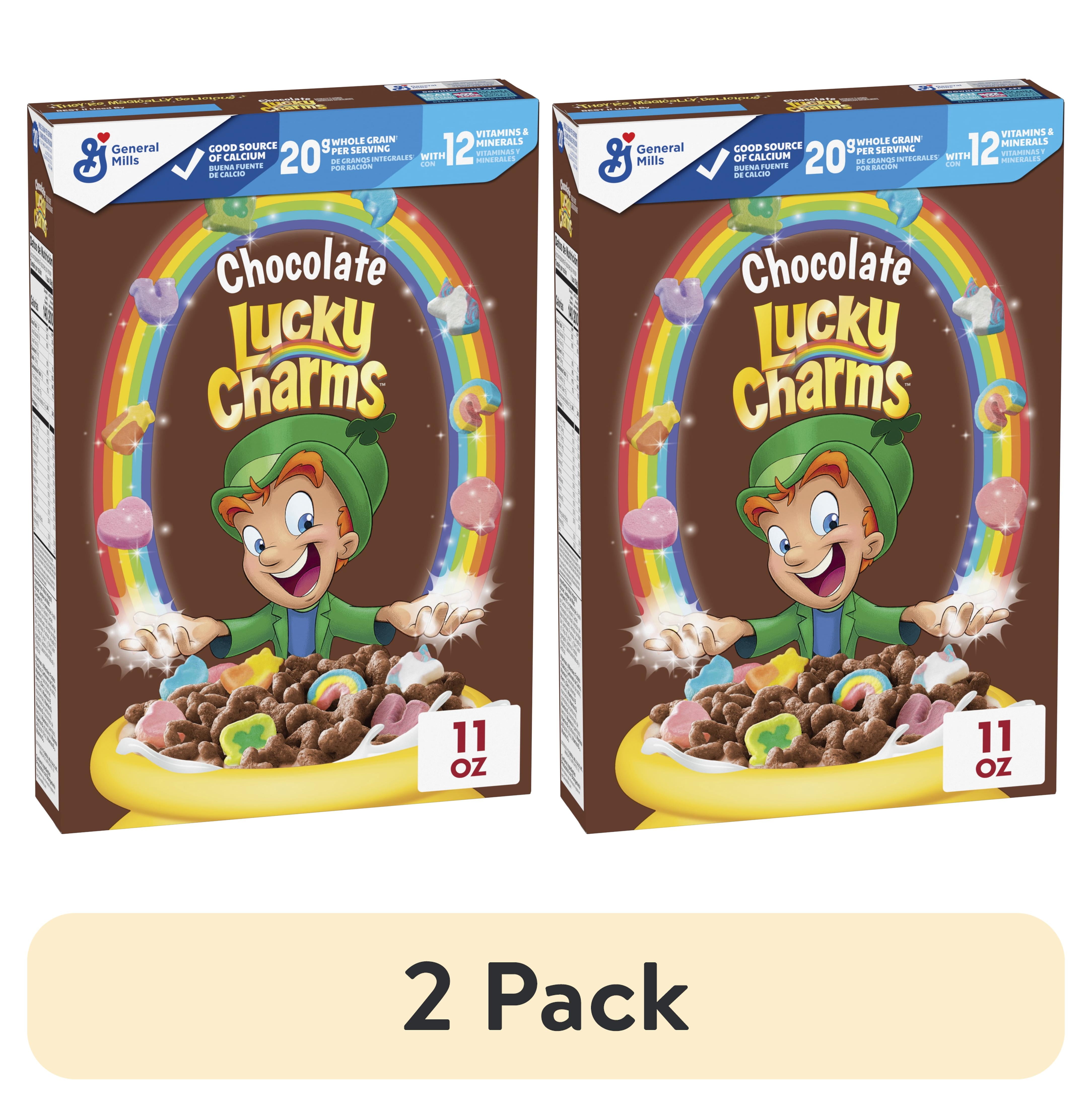 (2 pack) Chocolate Lucky Charms Cereal with Marshmallows, 11 OZ ...