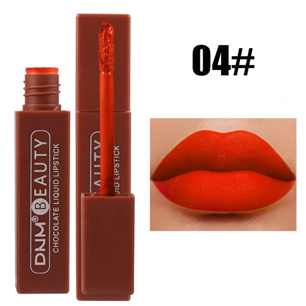 Chocolate Matte Lip Gloss Color Moisture Velvet Lip Tint Lasting Non ...