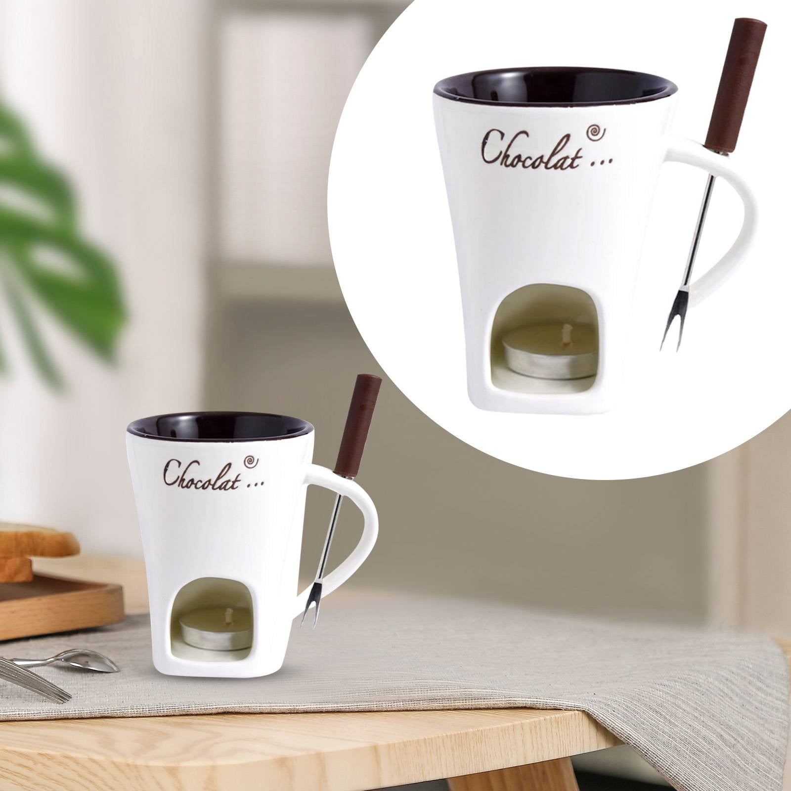 Chocolate Melting Cup Set, Ceramic Fondue Mugs, Melting Chocolate Cup ...