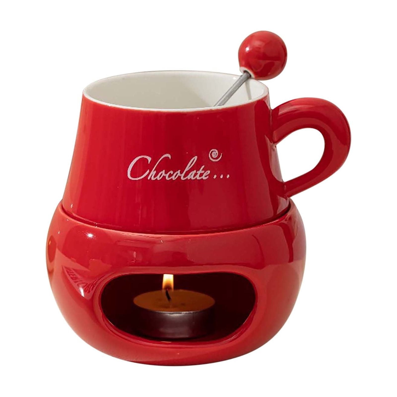 Chocolate Melting Fondue Mugs, Ceramic Personal Chocolate Melting Cup ...