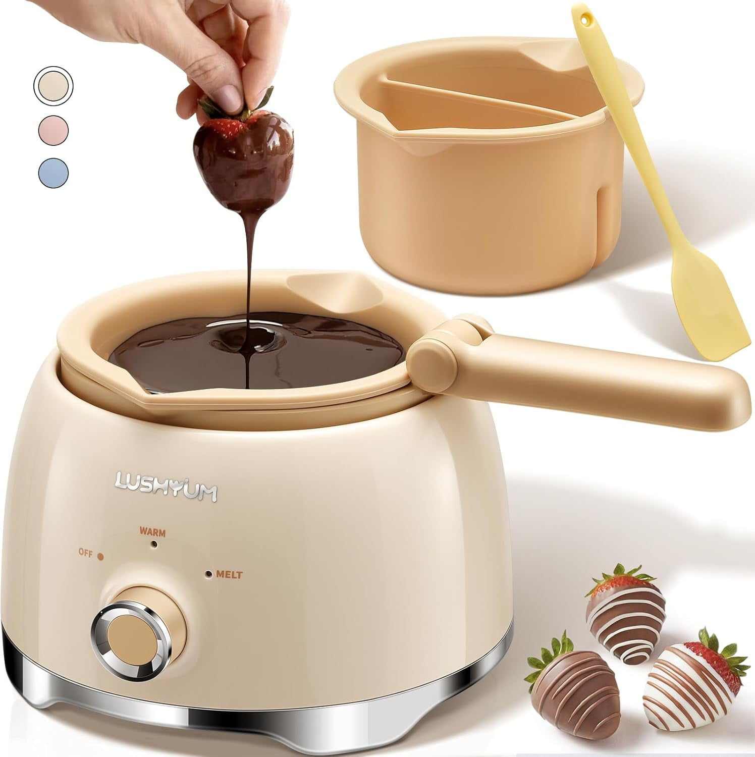 Chocolate Melting Pot Candy Melts Melter with 2 Insert Pots and Spatula ...