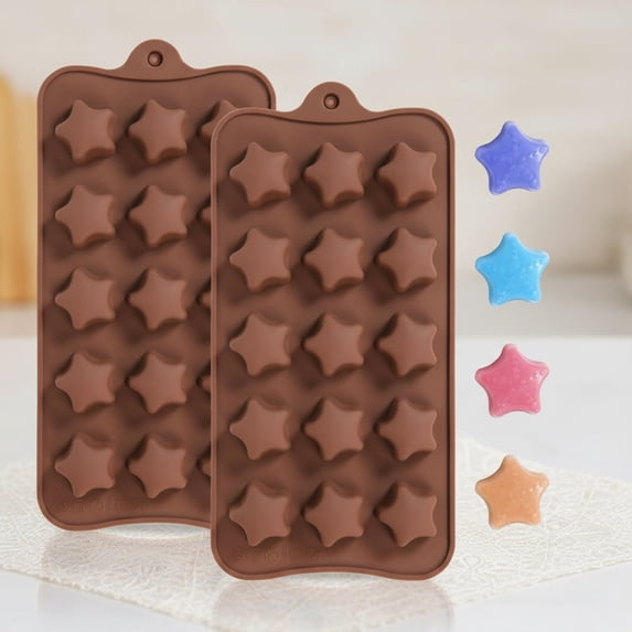 Chocolate Molds Silicone with 15 Cavity Normal Star Shaped, Mini Star ...